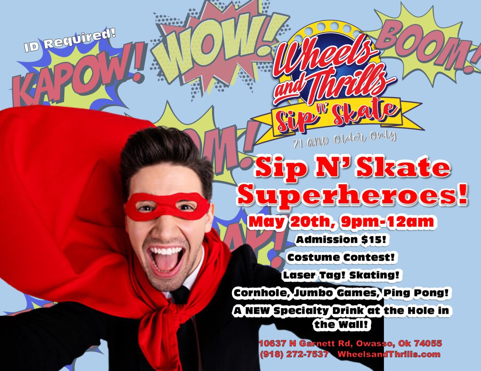 Sip and Skate 21+ Superheroes - Wheels and Thrills