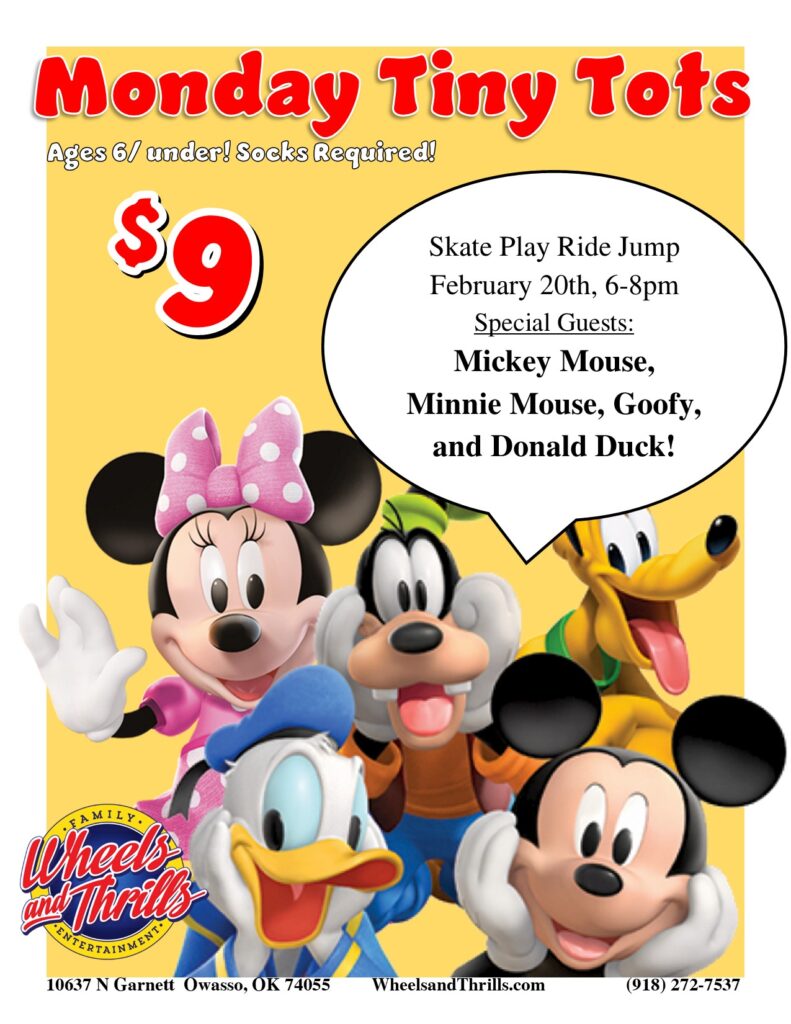 Monday Night Tiny Tots with Clubhouse Friends - Wheels and Thrills