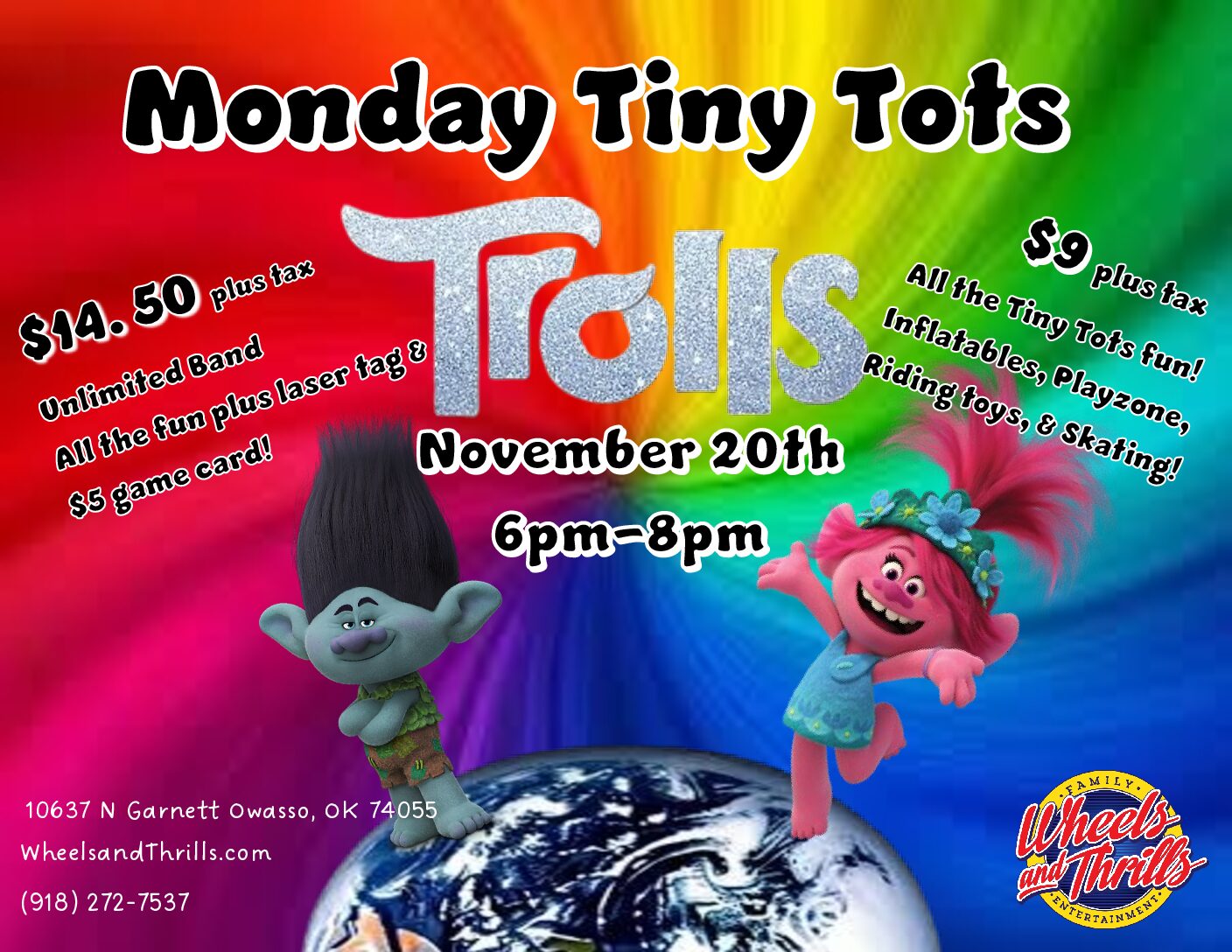 Monday Night Tiny Tots with TROLLS - Wheels and Thrills